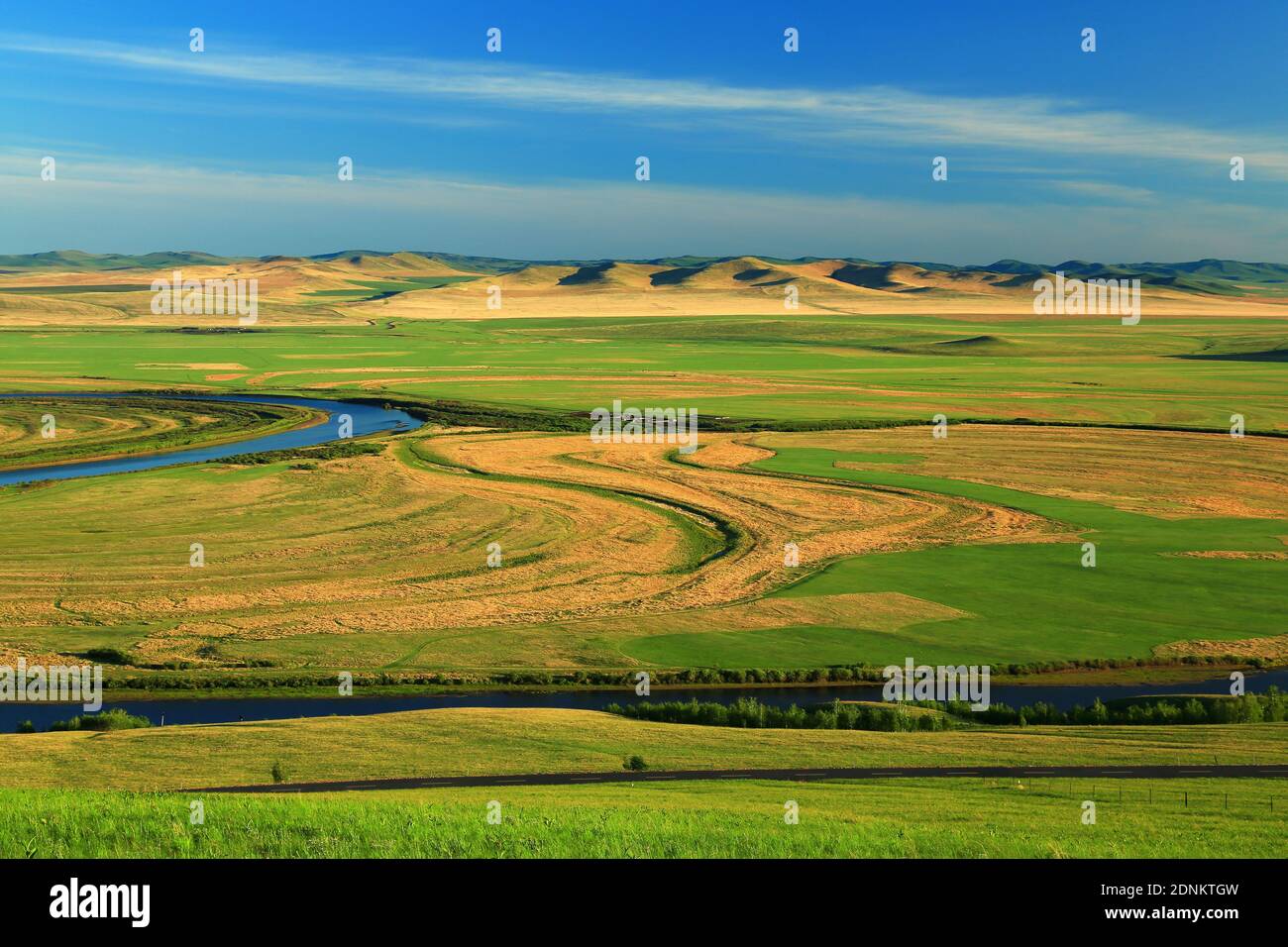 The hulunbuir prairie river Stock Photo - Alamy