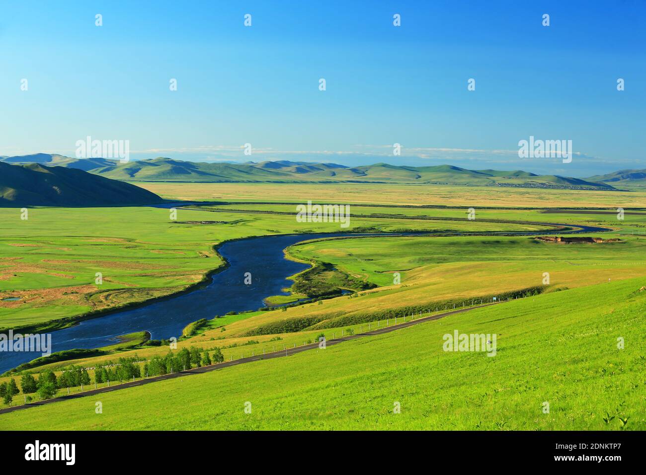 The hulunbuir prairie river Stock Photo - Alamy