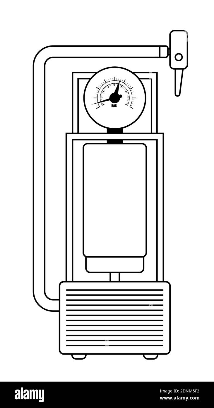 car pump icon, compressor for inflating car tires. Transport repair ...