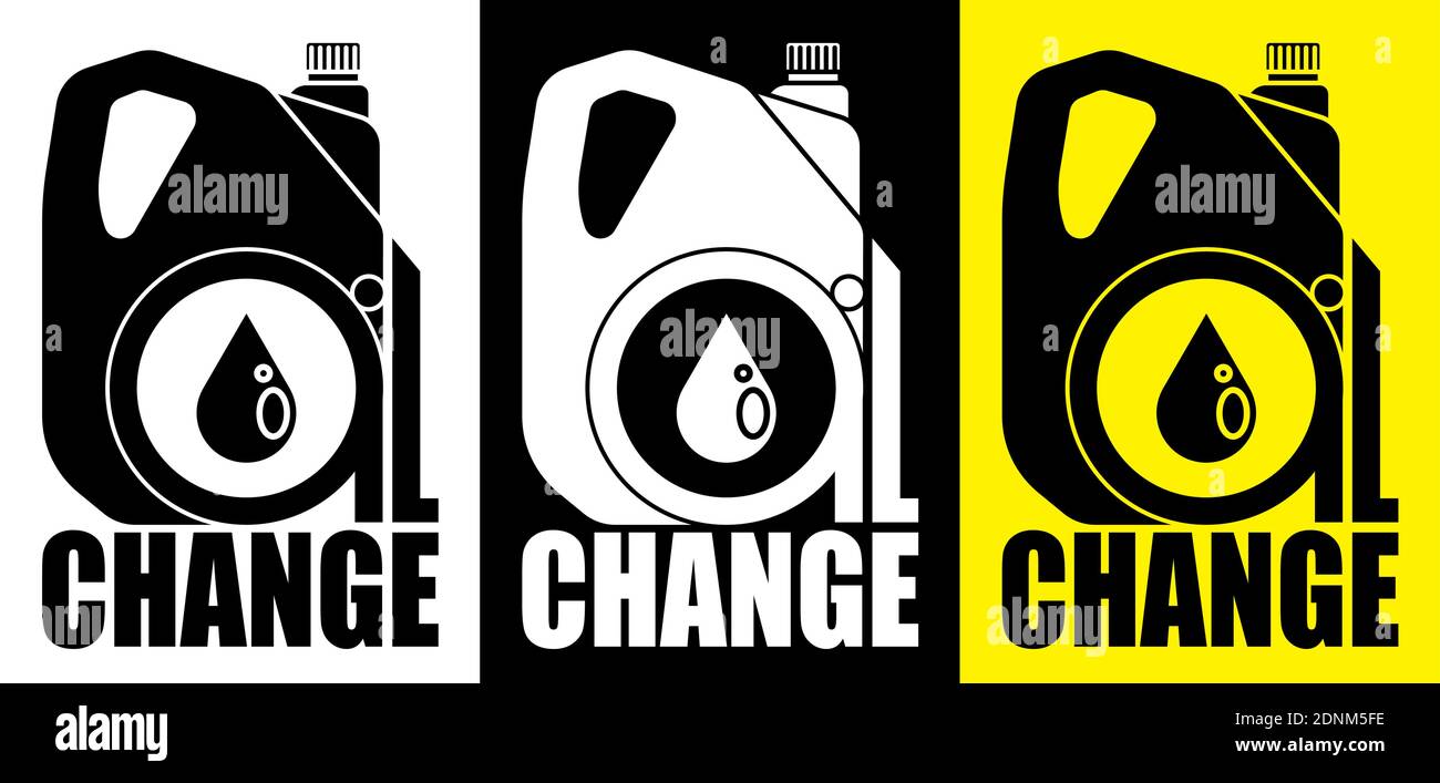 car oil change logo with canister. Stable machine engine operation. Car ...