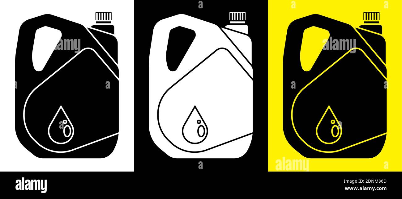 car oil canister icons. Stable machine engine operation. Car ...