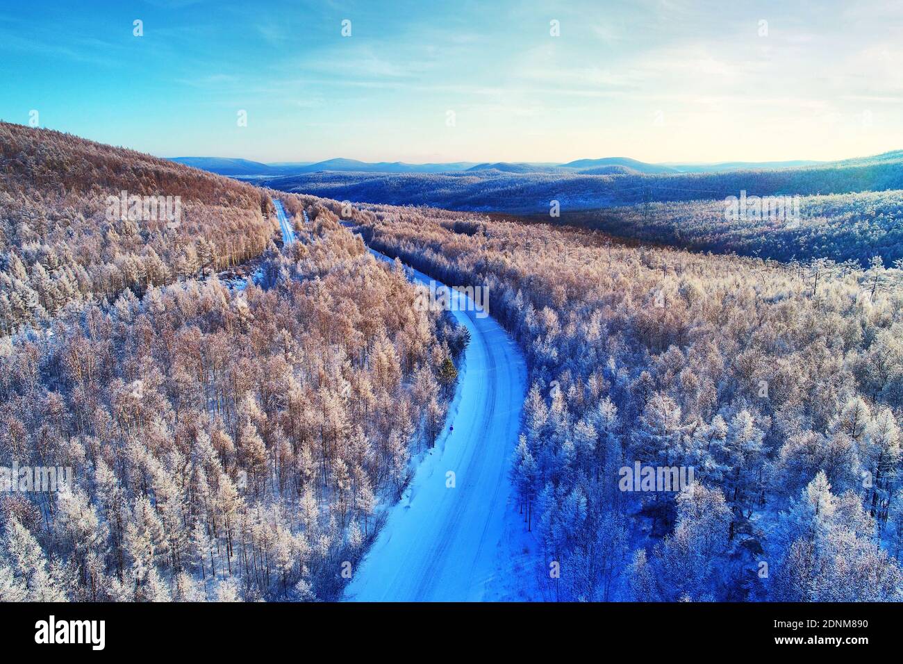 Aerial beautiful snow mountain Stock Photo - Alamy