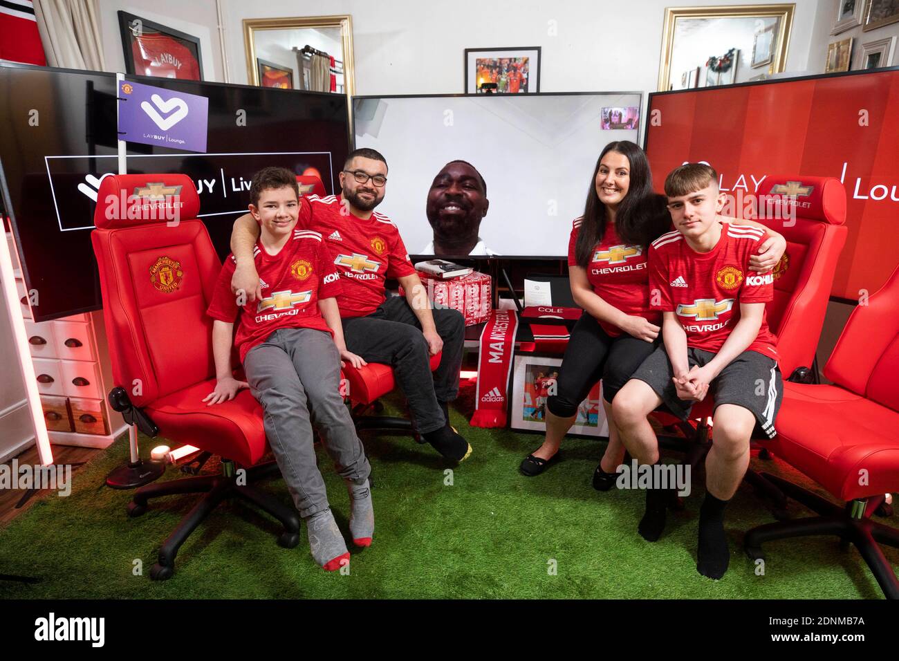 EDITORIAL USE ONLYÊ Manchester United superfan Shaun Leahy (second from ...