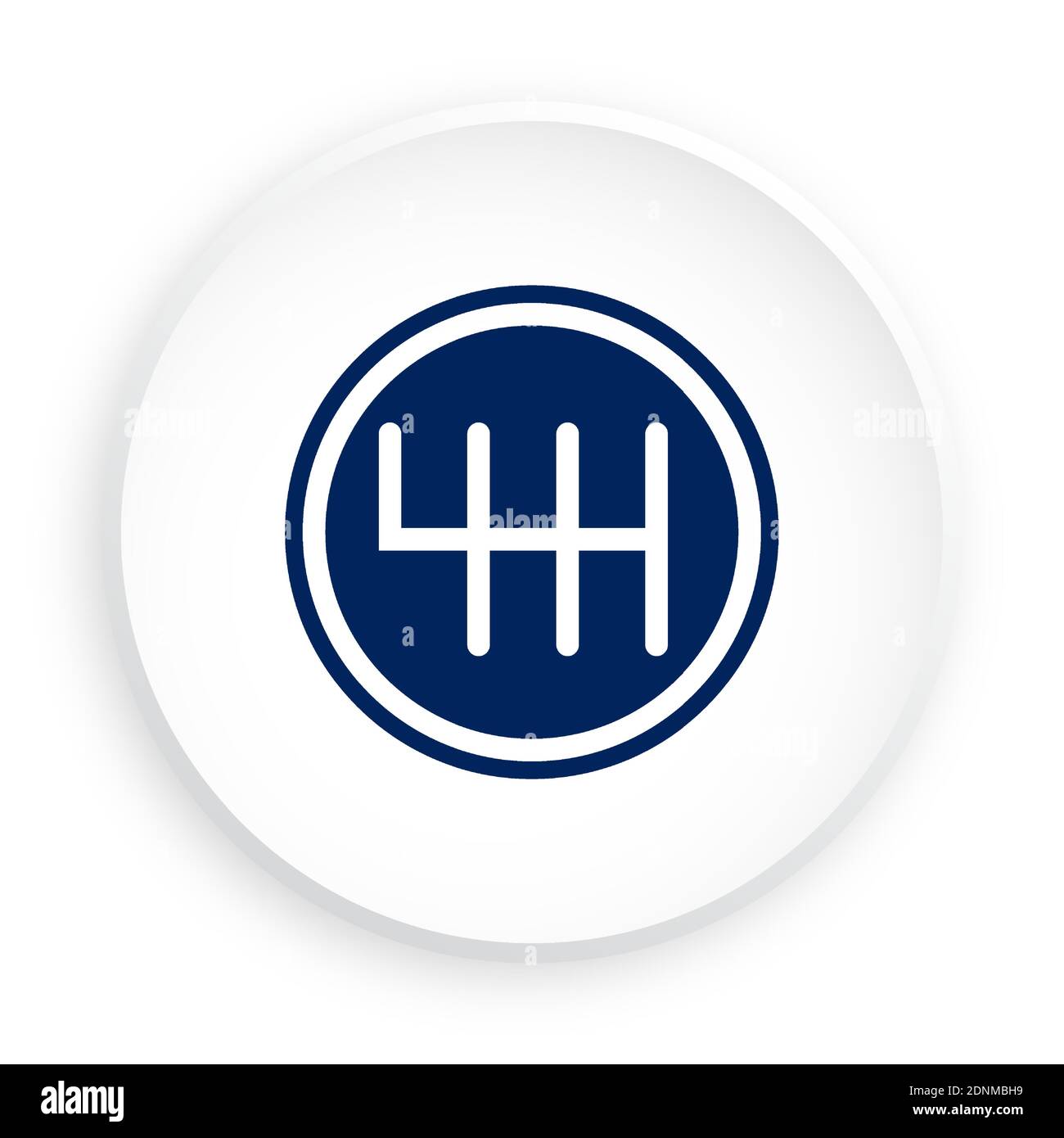 Gearbox lever icon in neomorphism style on white background. Car ...