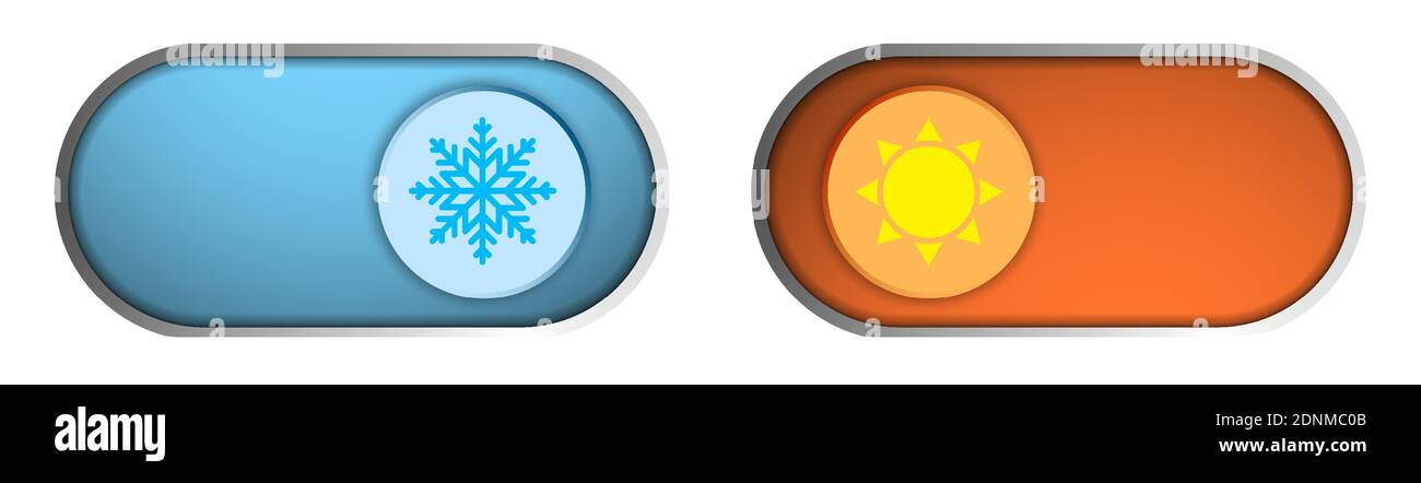 Climate control regulator. Button with sign of cold, snowflakes and ...