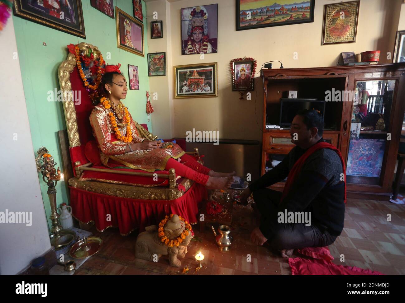 Kathmandu, Bagmati, Nepal. 18th Dec, 2020. A priest performs religious ...