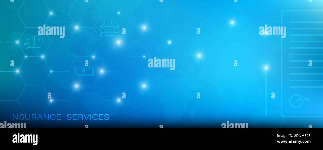 life, health, property insurance icons in linear style. Bank deposit ...