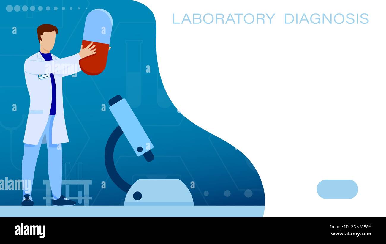 Medical scientist, doctor holds pill in his hands. Laboratory studies ...