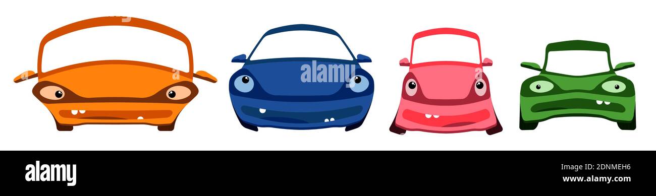 set of children cars of different shapes. Set for teaching children ...