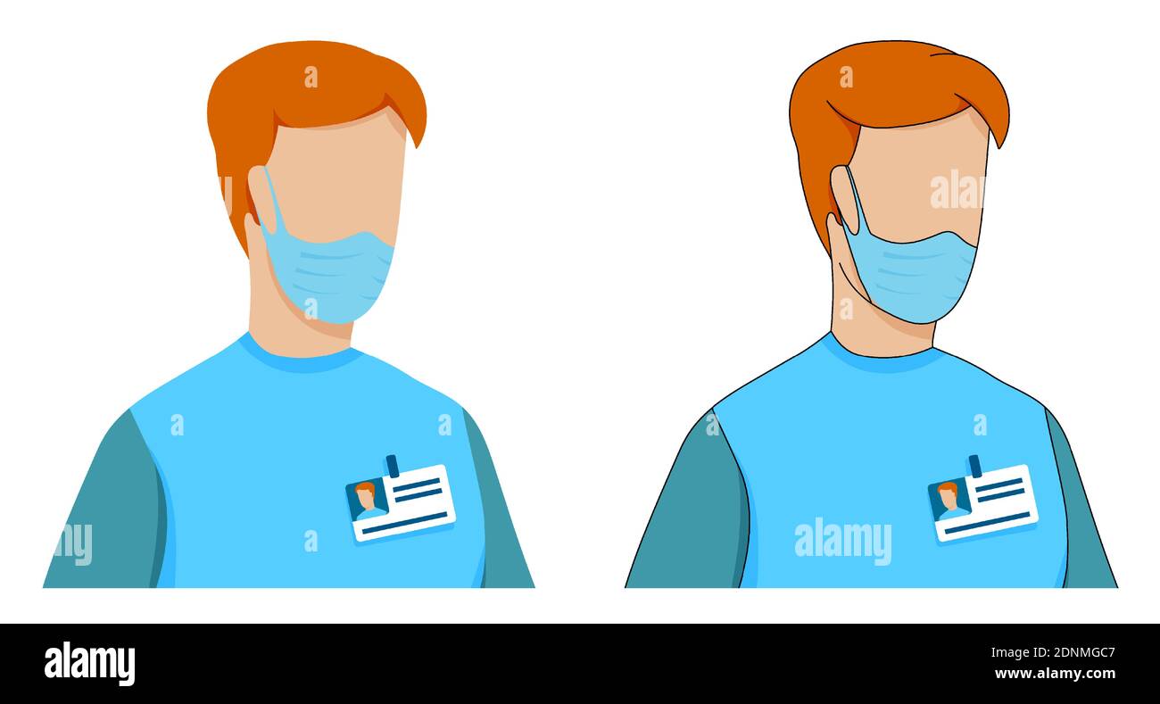 young doctor, nurse in medical mask on face. Fighting spread of viruses ...