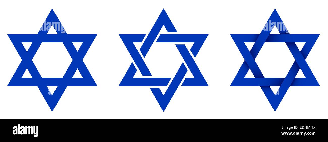 Star of David symbol. Hexagonal star of national flag of Israel. Vector ...