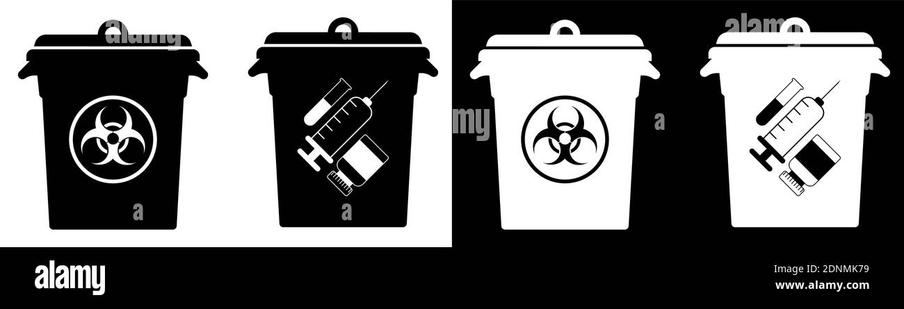 trash cans with hazardous waste signs. Disposal of hazardous materials ...