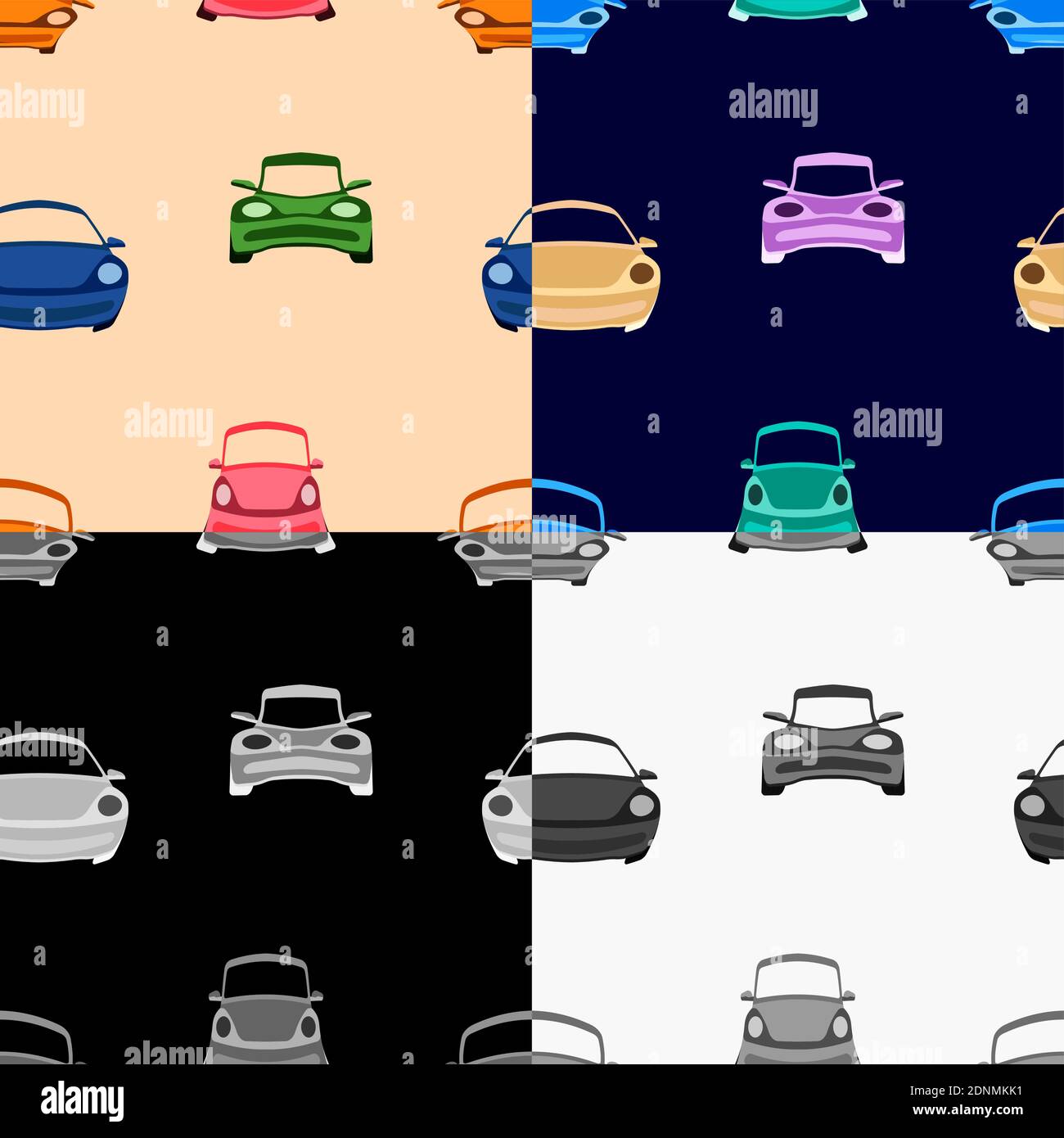 set of seamless pattern, children cars of different shapes. Ornament ...
