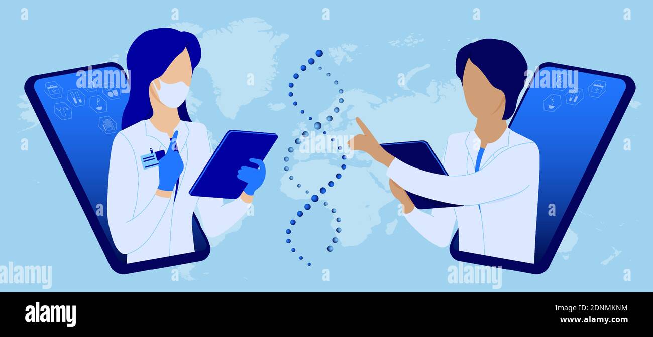 Teamwork online. Research Institute. Students, medical scientists in ...