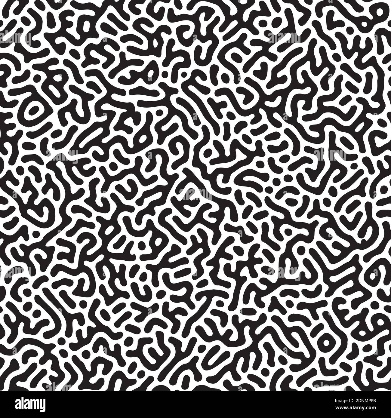Seamless black Turing pattern vector illustration. Memphis design style ...