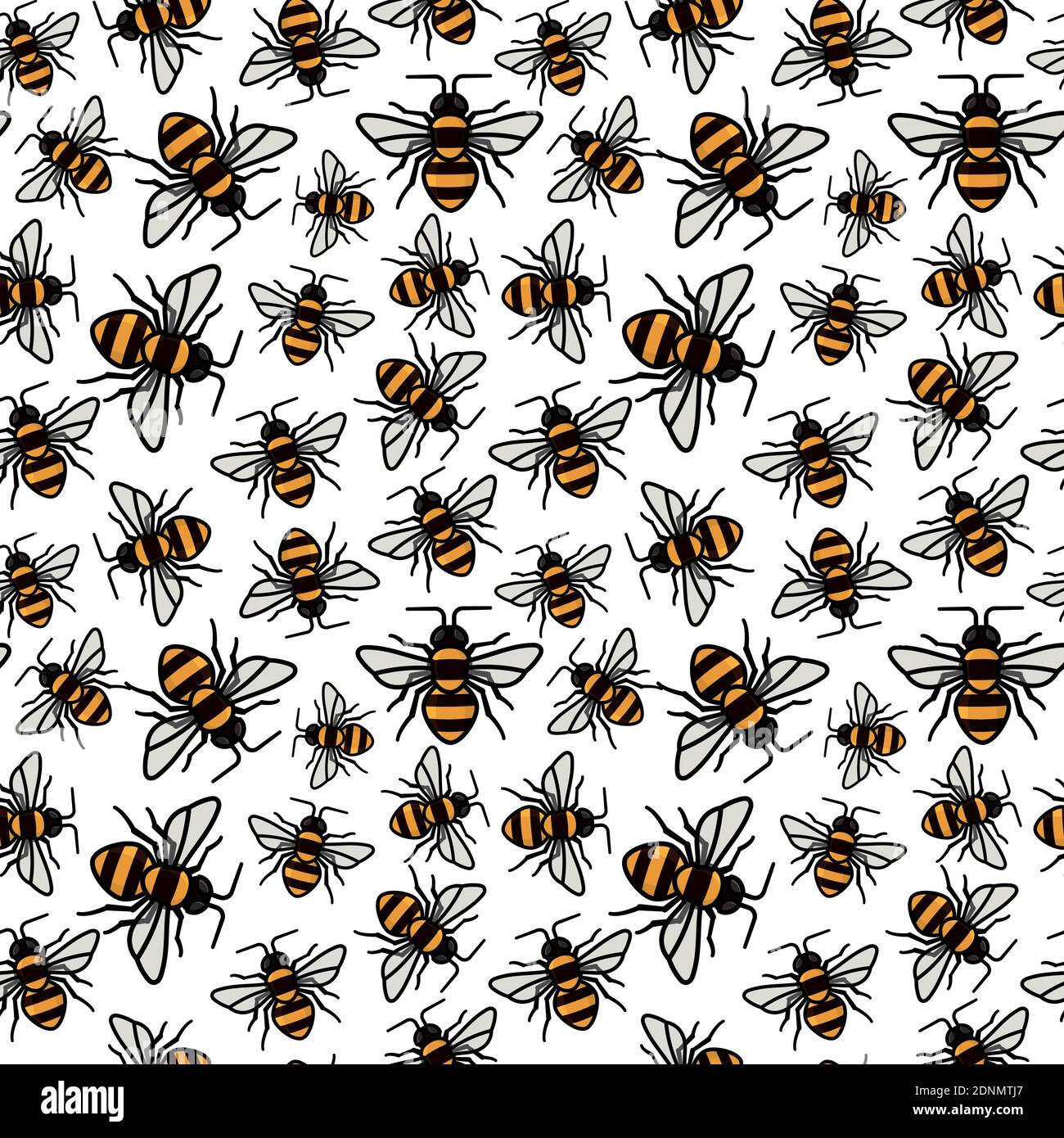 Seamless pattern with bees vector illustration. Nature wallpaper Stock ...
