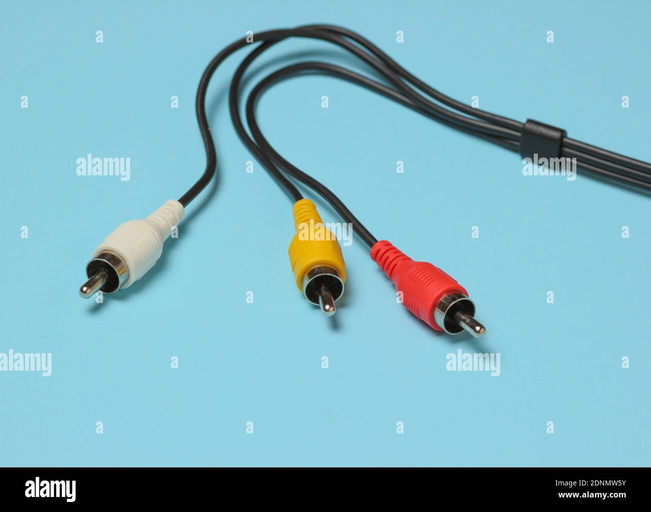 RCA cable on blue background Stock Photo - Alamy