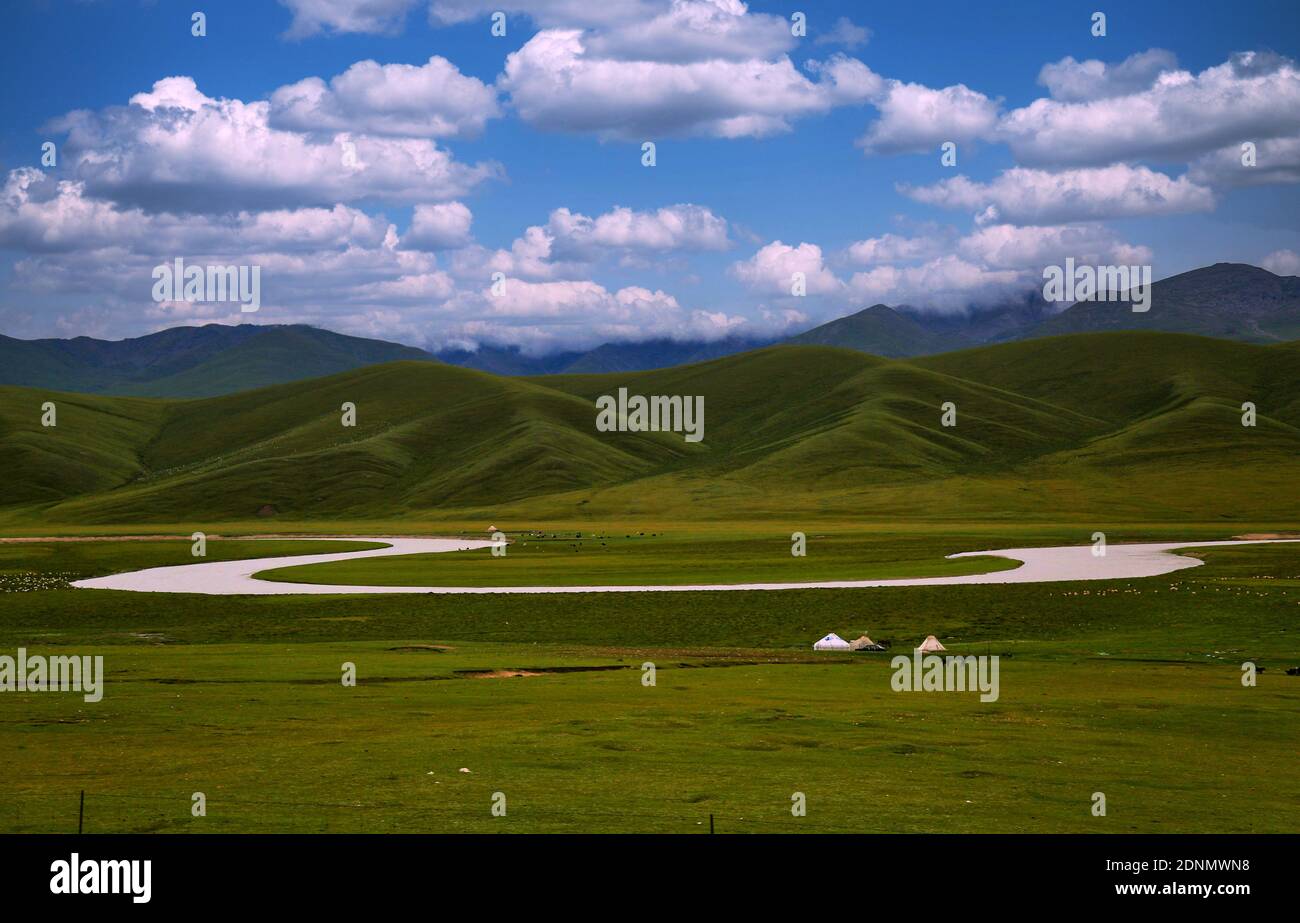 Beautiful summer landscape in xinjiang Stock Photo - Alamy
