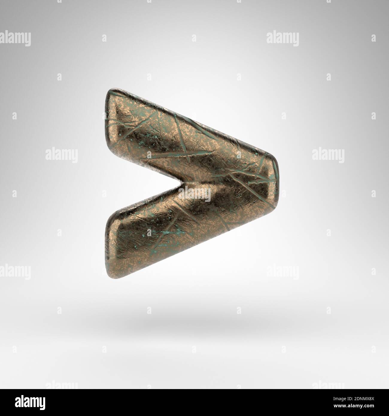 More than symbol on white background. Bronze 3D rendered sign with ...