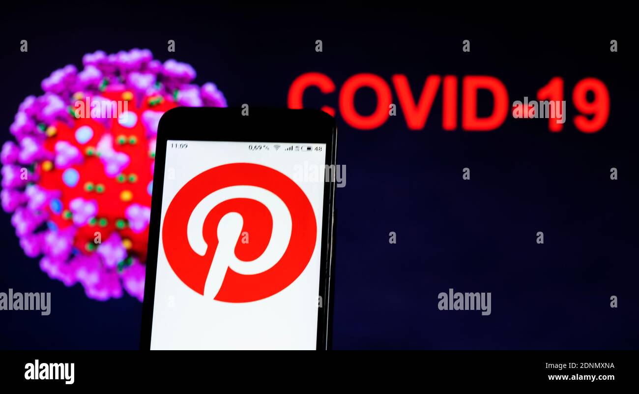 In this photo illustration Pinterest social media logo is seen ...