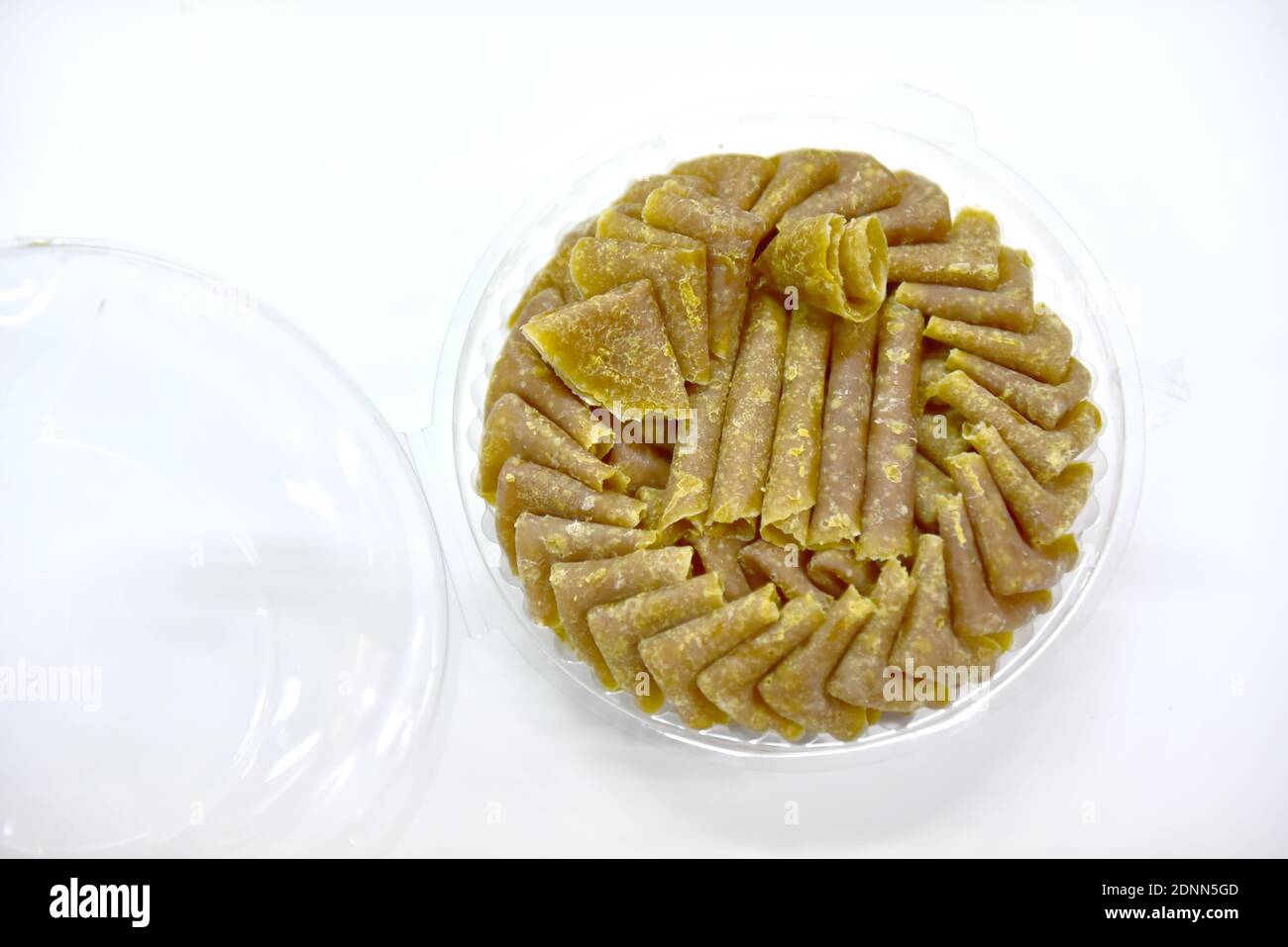 High Angle Of Mango Sheet In A Plastic Container Stock Photo - Alamy
