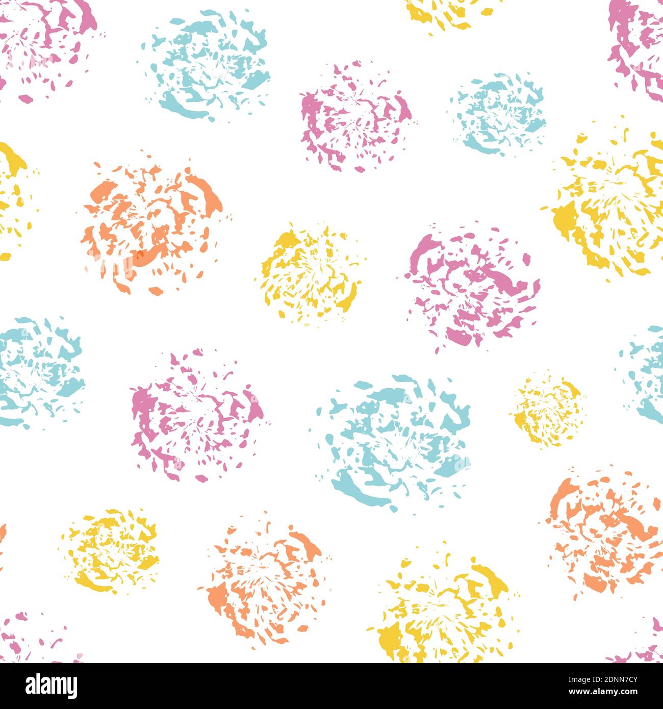 Colorful paint spatter circles seamless vector pattern background ...