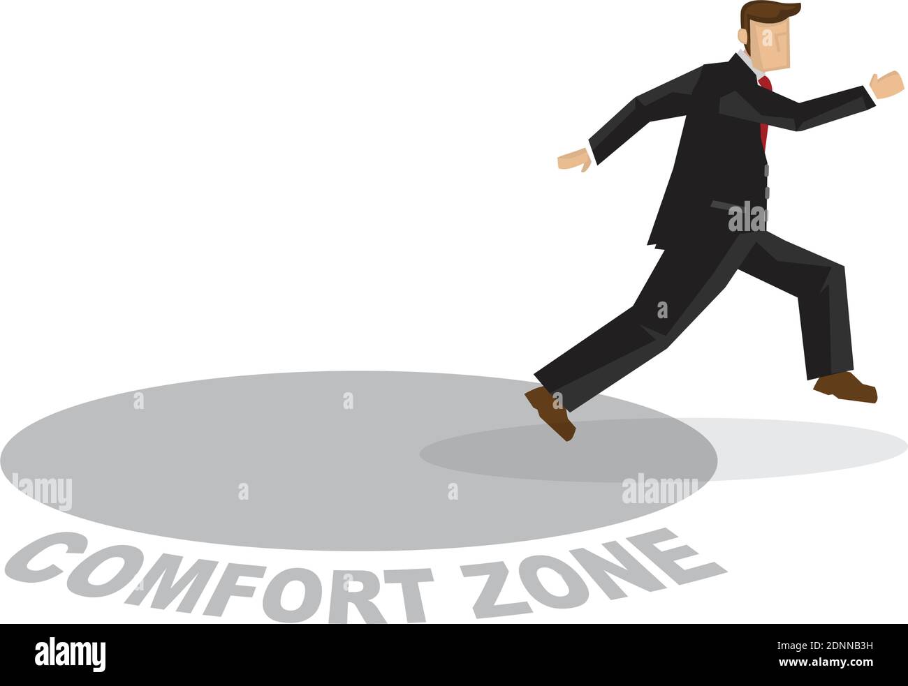 Business man getting out of his comfort zone. Concept of innovation ...