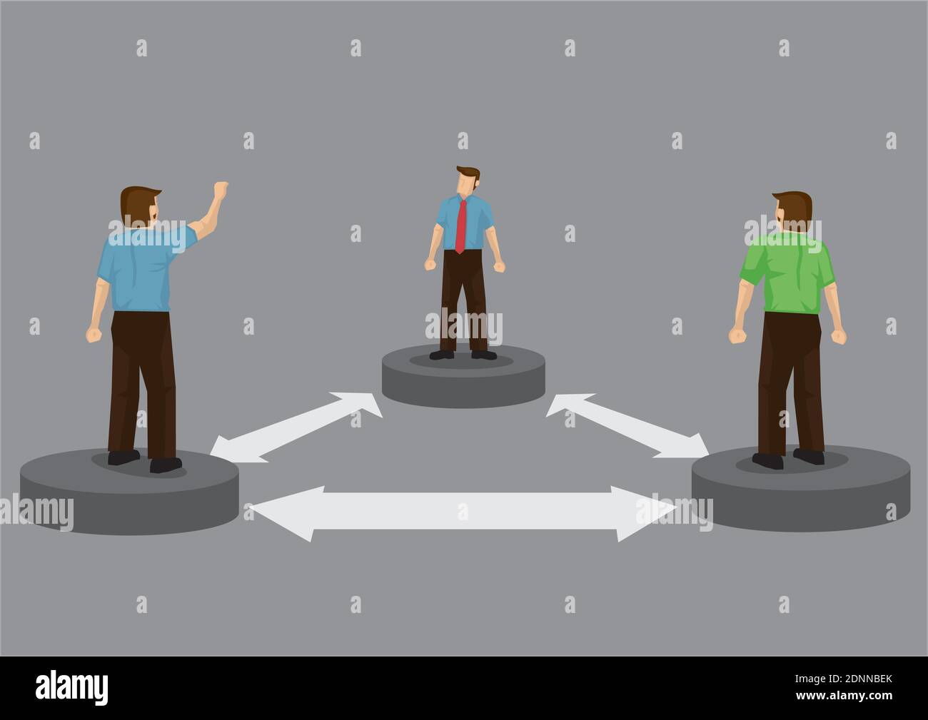 Social network connection between people with lines and circles ...