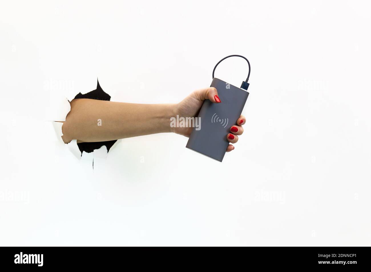 Woman holds smartphone hand Cut Out Stock Images & Pictures - Alamy