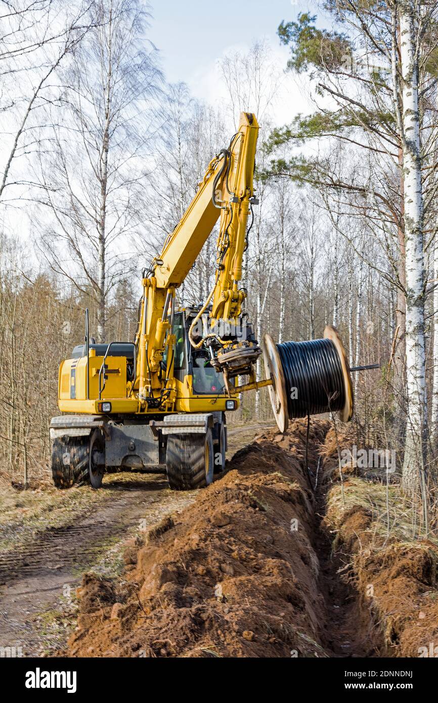 Digger at work Stock Photo - Alamy