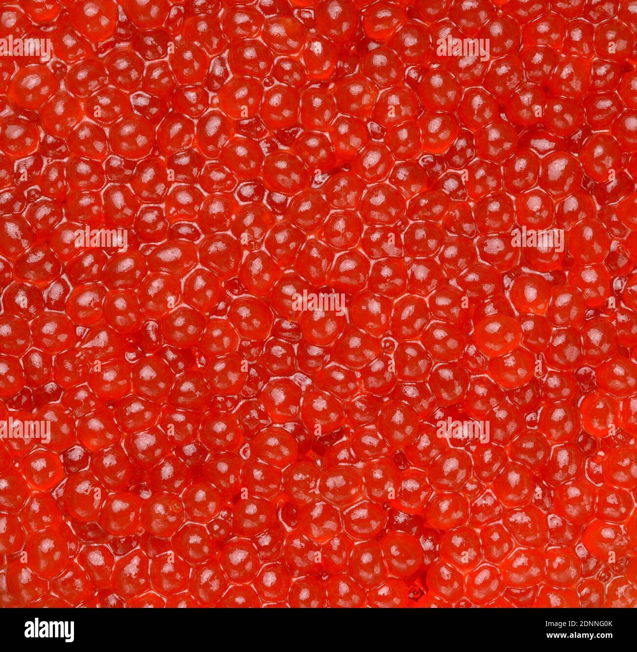 texture of red grainy chum salmon caviar, full frame, top view Stock ...