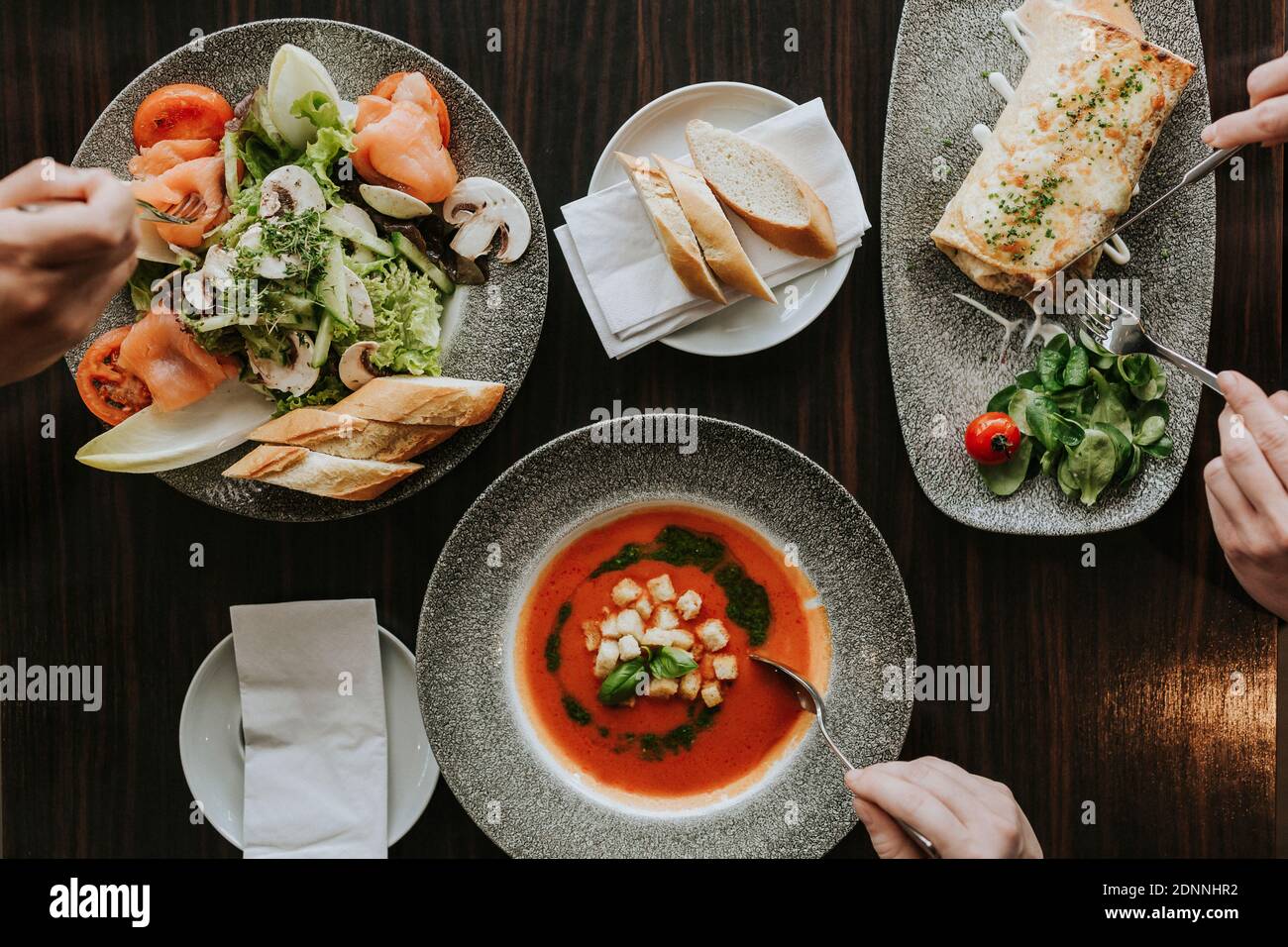Food on plates Stock Photo - Alamy