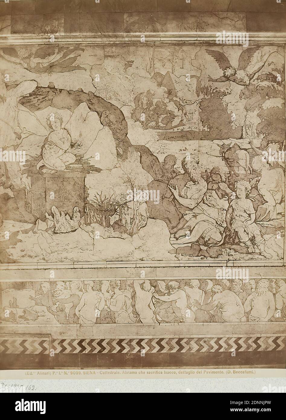 Domenico Beccafumi: Abraham sacrifices Isaac, detail of the floor in the Cathedral of Siena ...