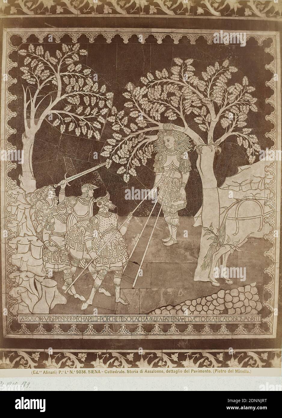 Pietro del Minella: The story of Absalom, detail of the floor in the ...