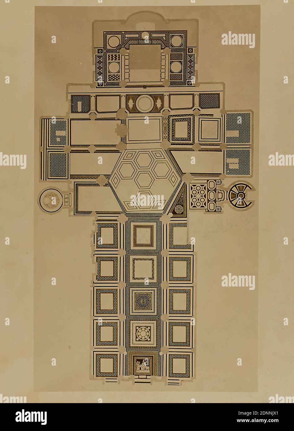 Paolo Lombardi, complete representation of the floor in the cathedral of Siena, albumin paper ...