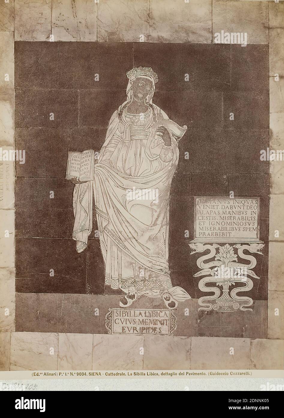 Guidoccio Cozzarelli: Libyan Sibyl, detail of the floor in the Cathedral of Siena, albumin paper ...