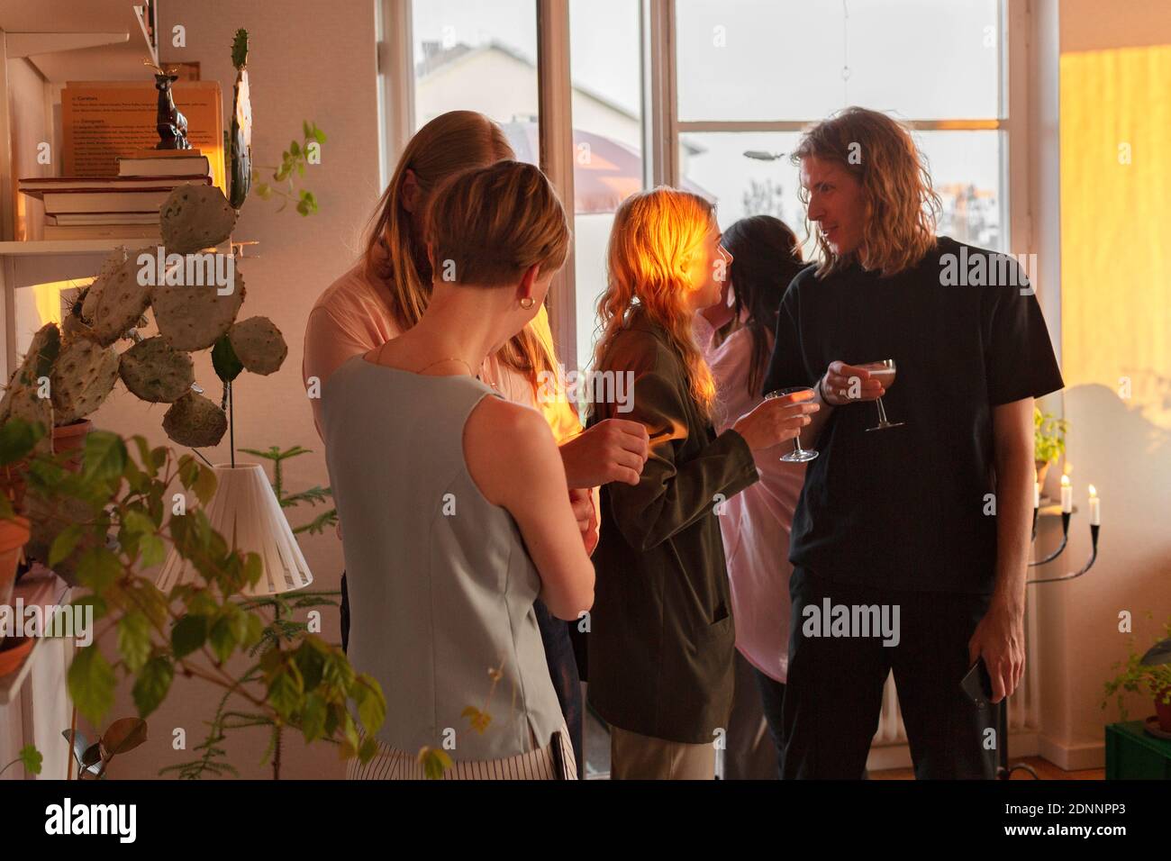 Friends having party at home Stock Photo - Alamy