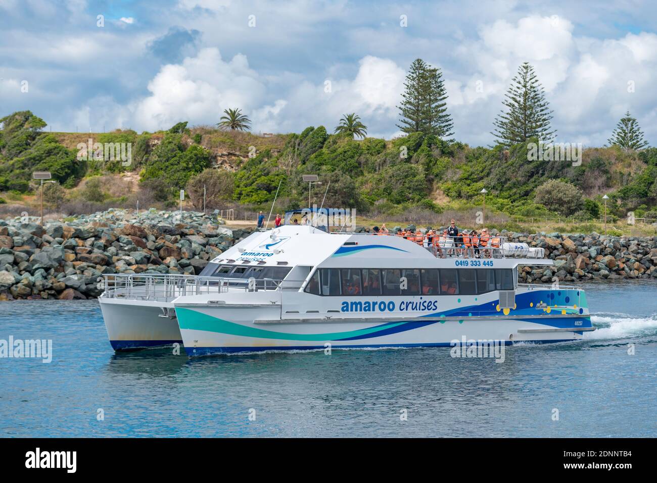 The large twin hull Amaroo Cruises whale and dolphin watching vessel ...
