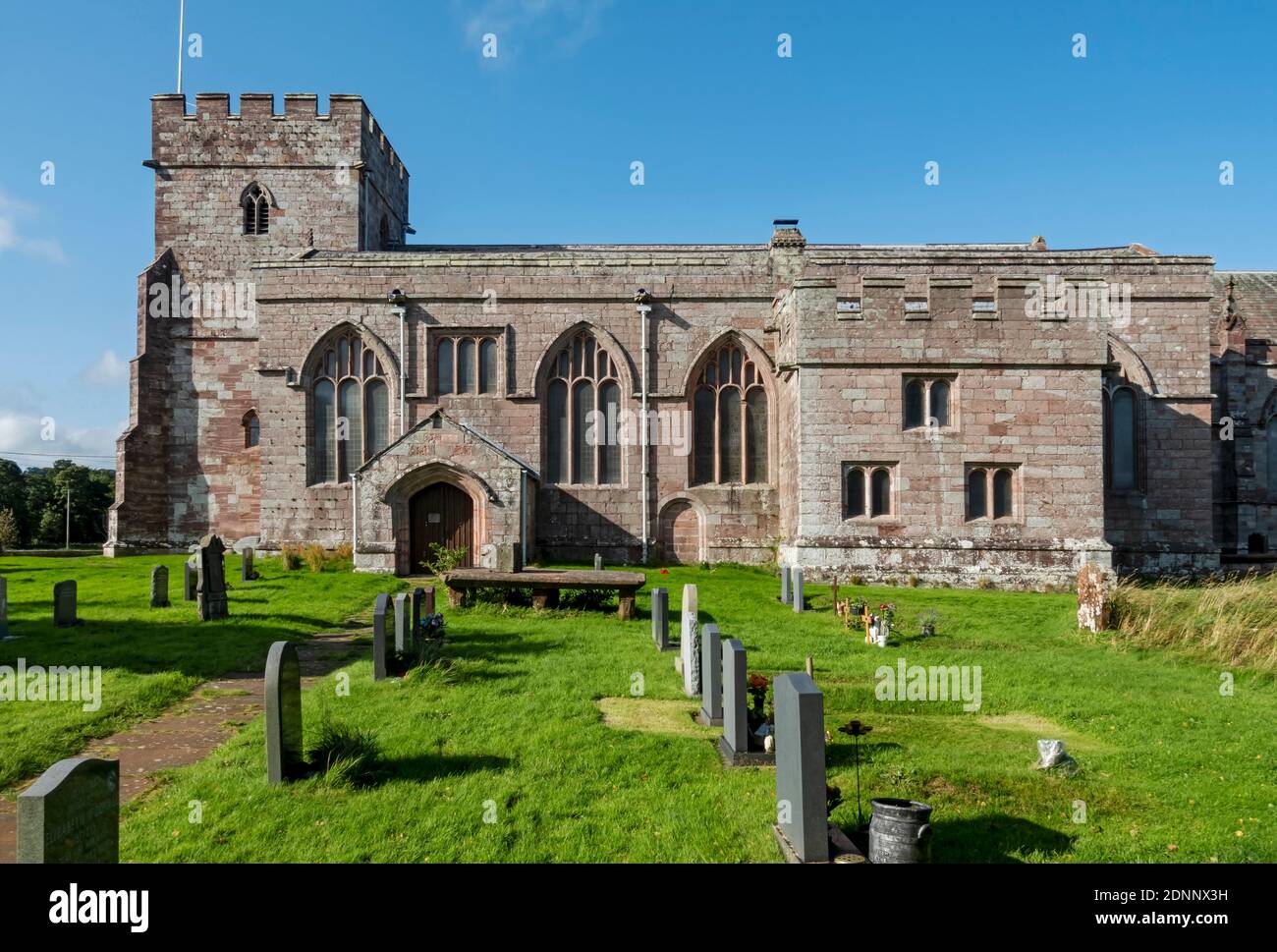 St Andrew’s Church and graveyard in summer Greystoke Cumbria England UK ...