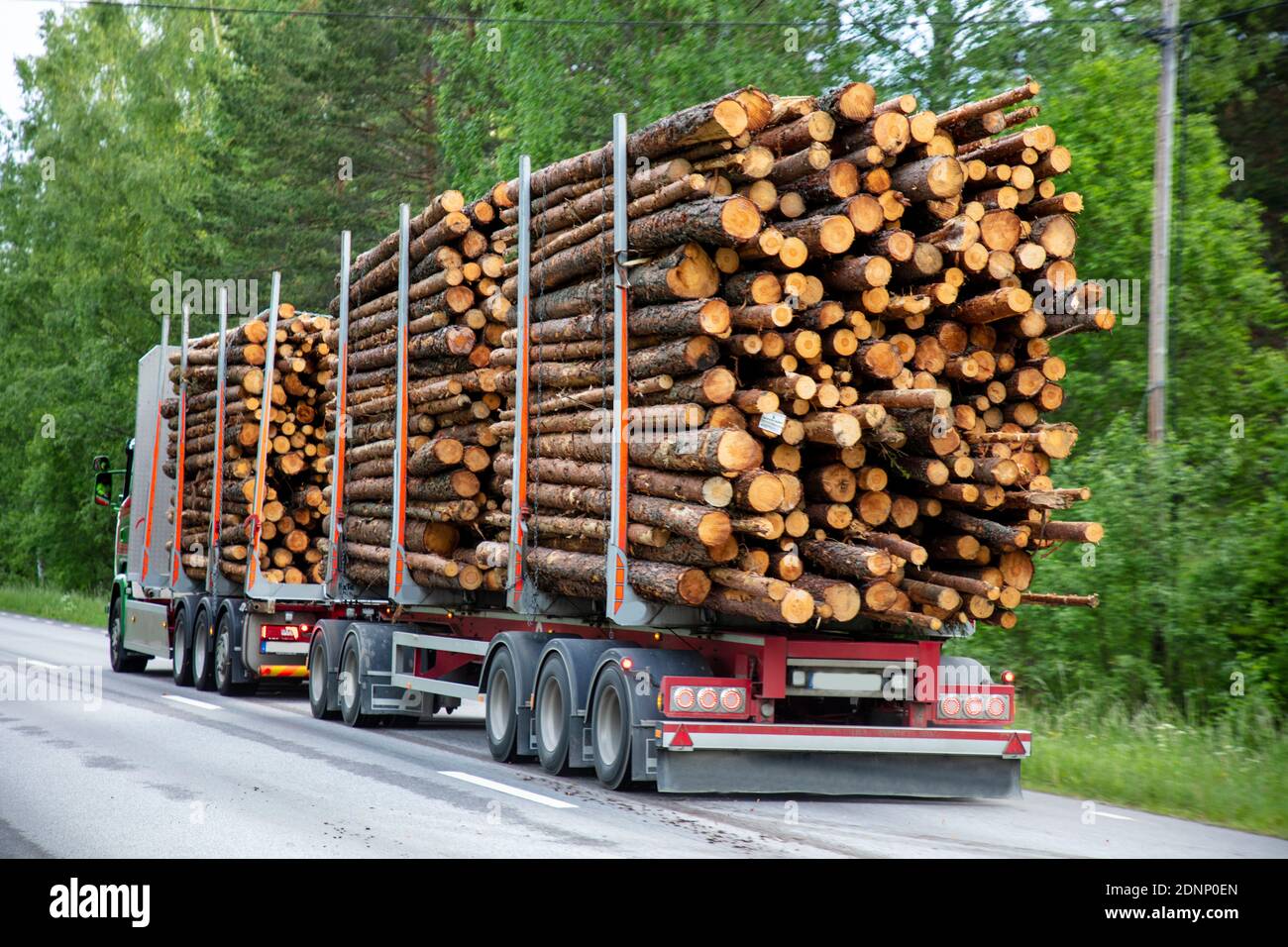 Lorry transporting logs Stock Photo - Alamy