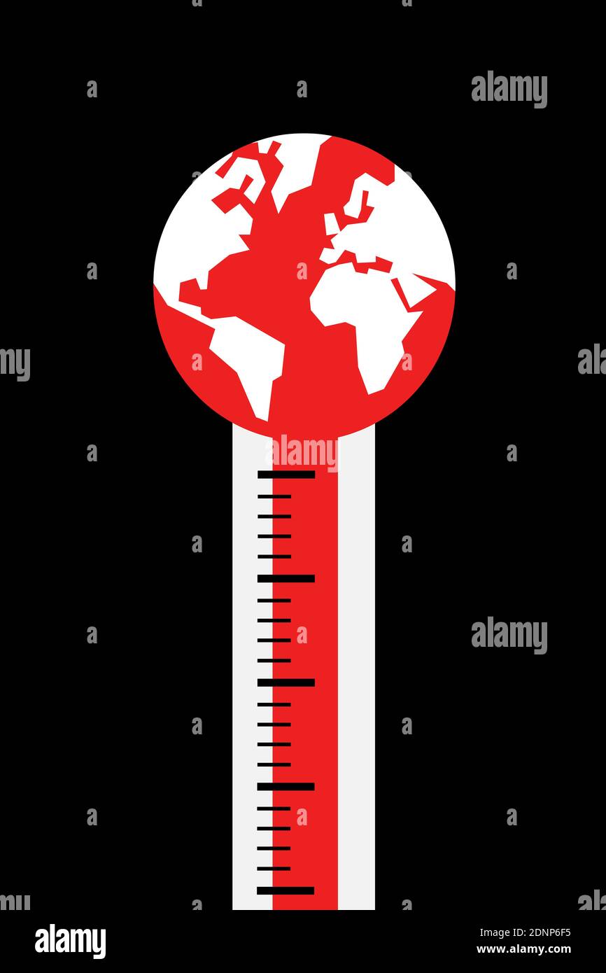 Global warming / Climate change - Thermometer shows rising and growing ...