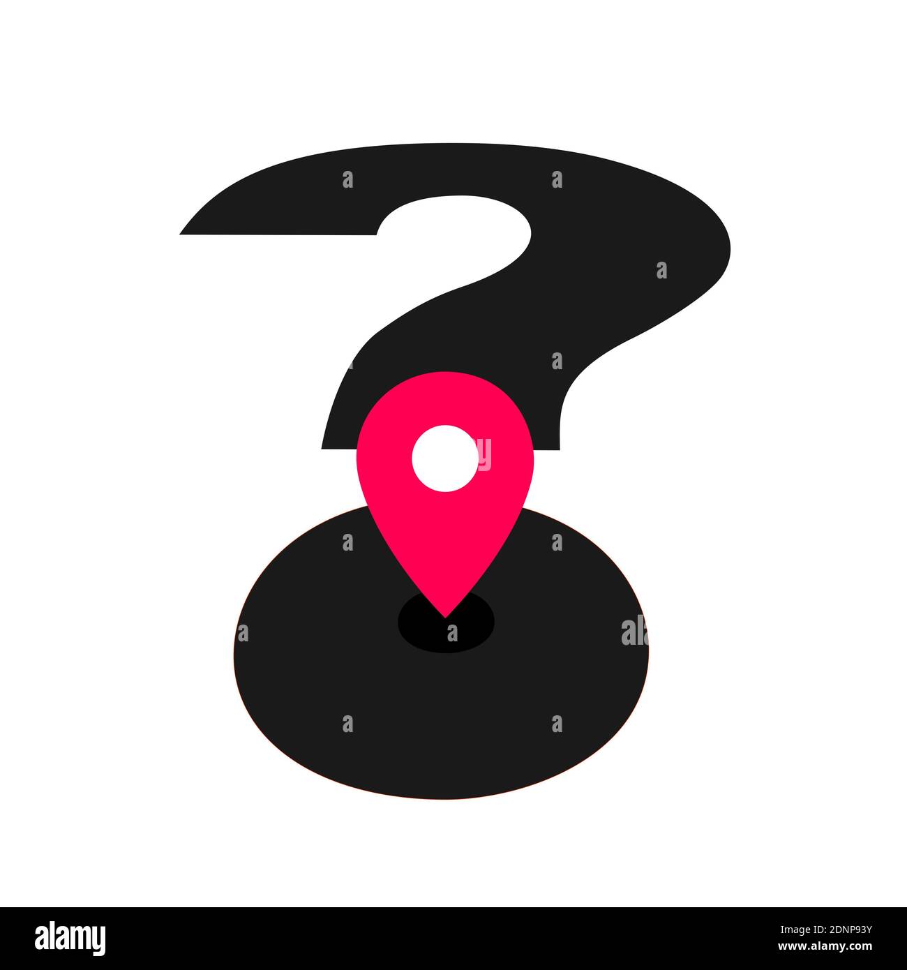 Location pin and question mark - disorientated navigation is lost and ...