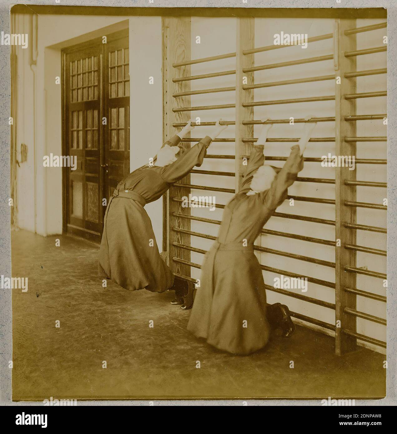 Heinrich Hamann, Atelier J. Hamann, Gymnasts on the wall bars, silver ...