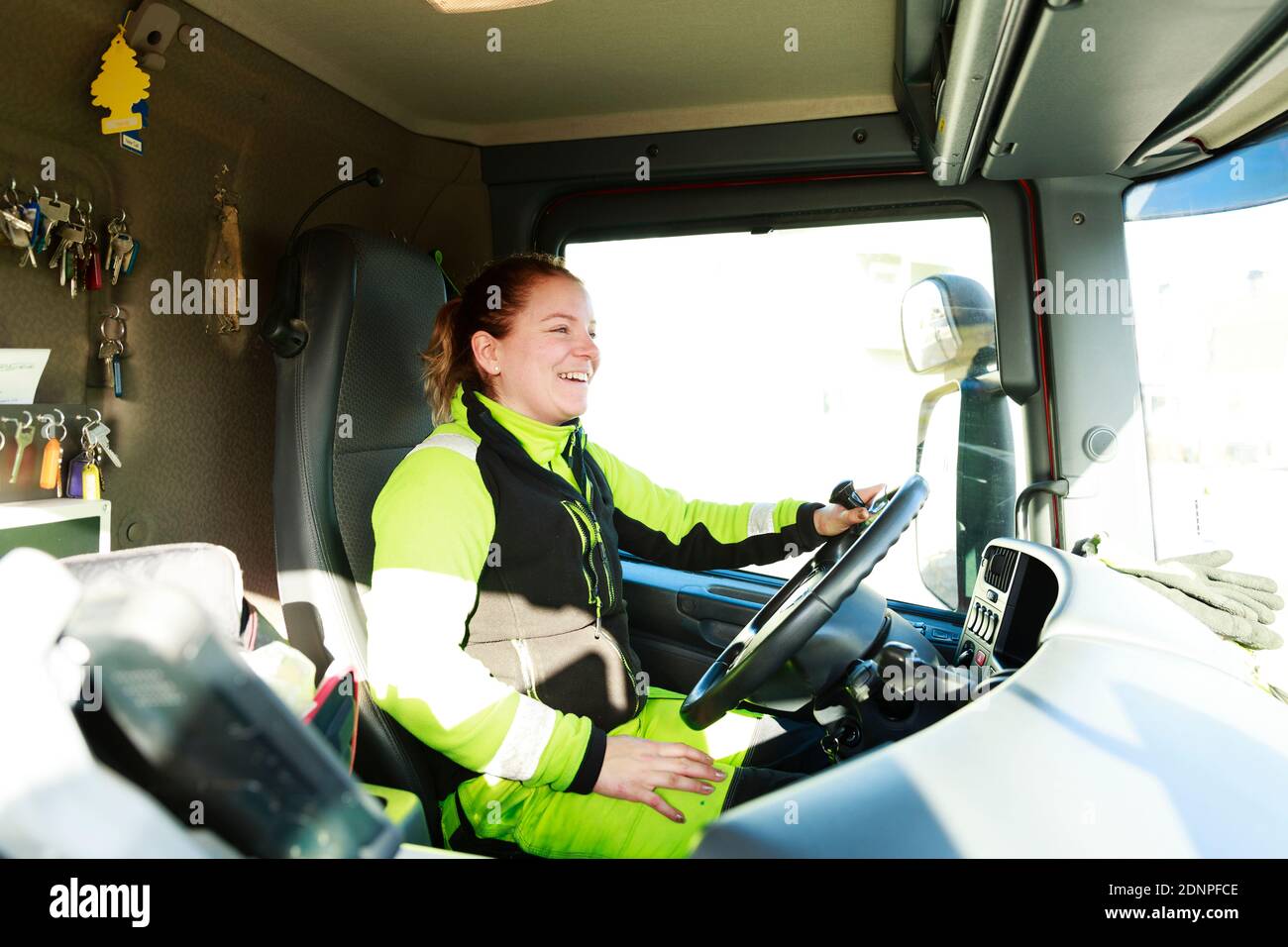 Woman interior garbage sorting hi-res stock photography and images - Alamy