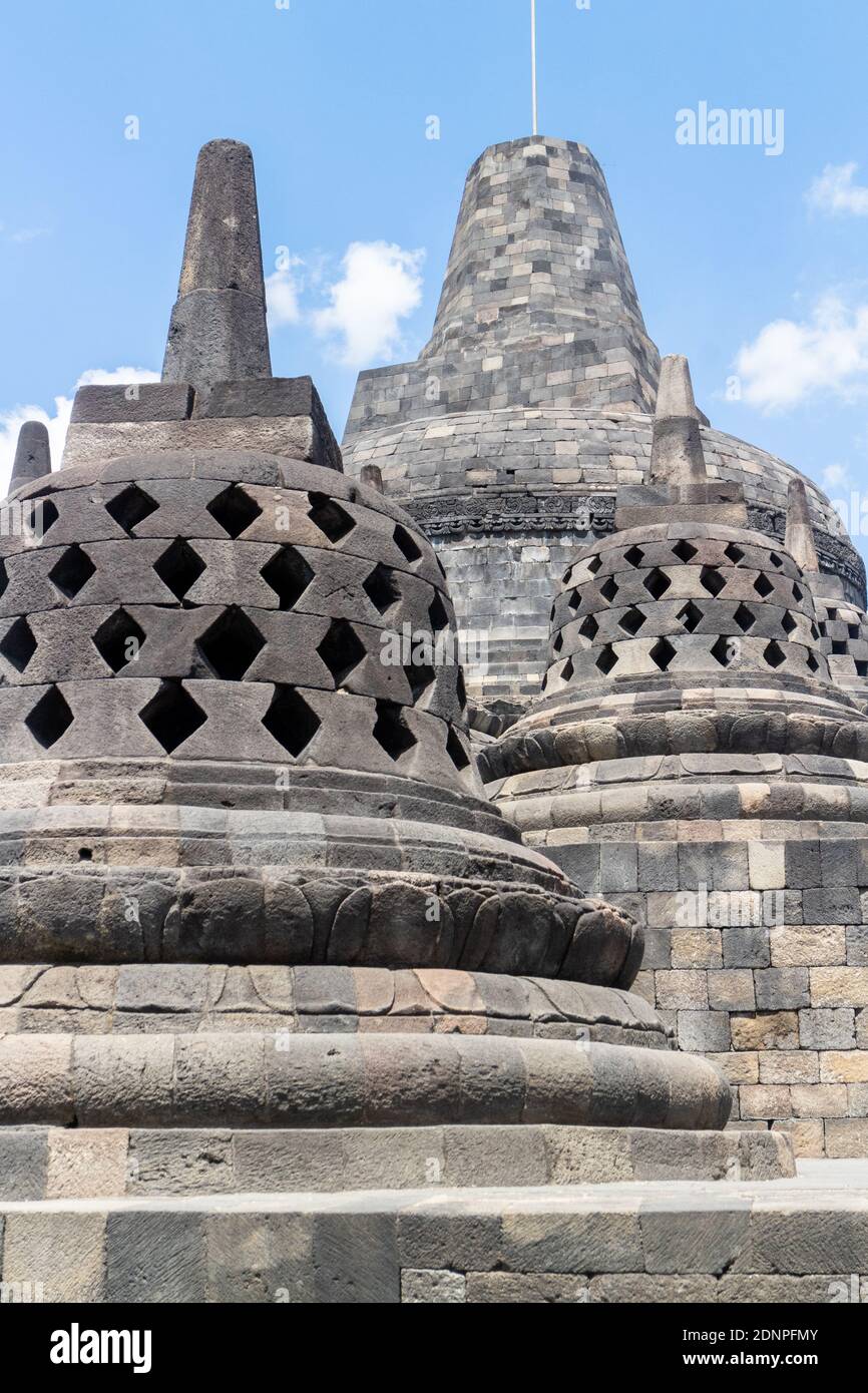 The ancient Buddhist temple in Borobudur, Indonesia Stock Photo - Alamy