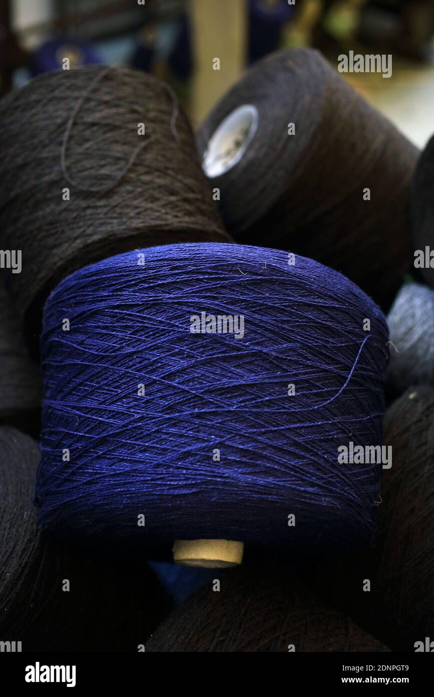 Group of yarn cones Stock Photo - Alamy