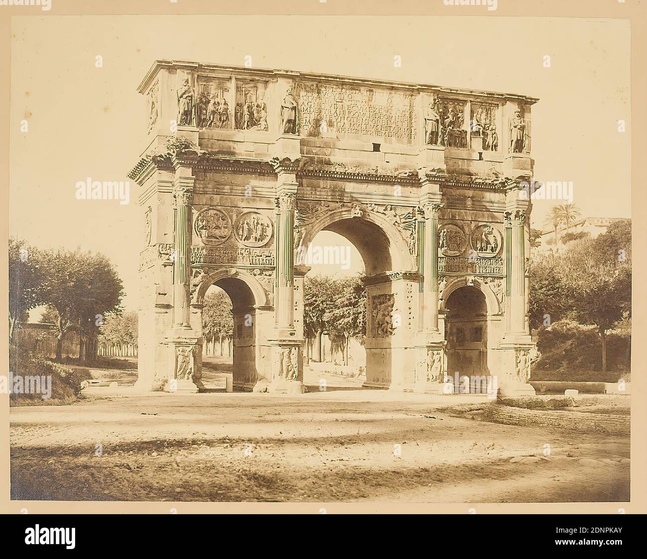 Constantine Arch, Rome, albumin paper, black and white positive process ...