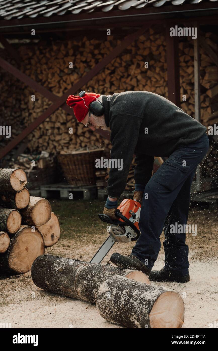 Chainsaw trunk hi-res stock photography and images - Alamy
