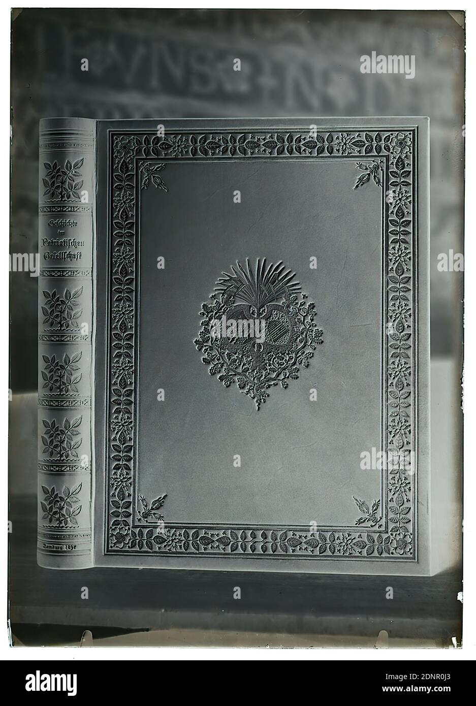 Wilhelm Weimar, book cover History of the Patriotic Society, glass ...