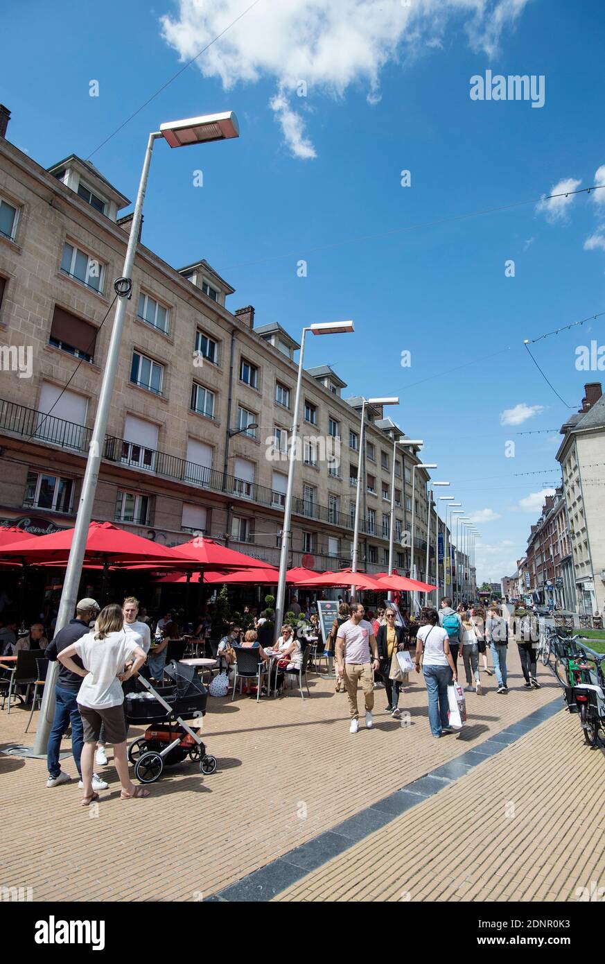 Amiens (northern France): "place Gambetta" square in the town centre ...